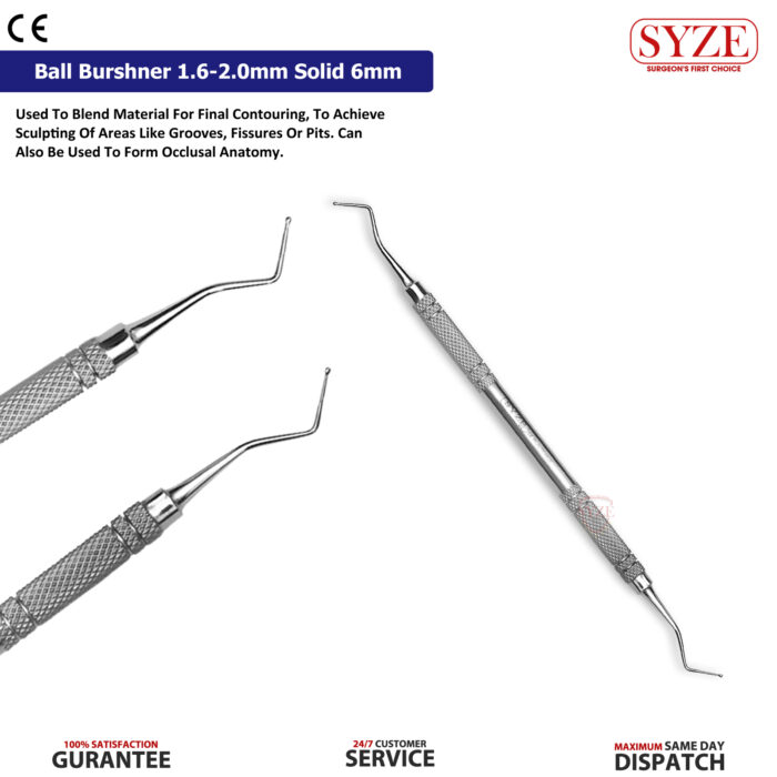 Ball Burnisher 1.6-2.0mm (tip) Solid 6mm Handle - Syze UK LTD