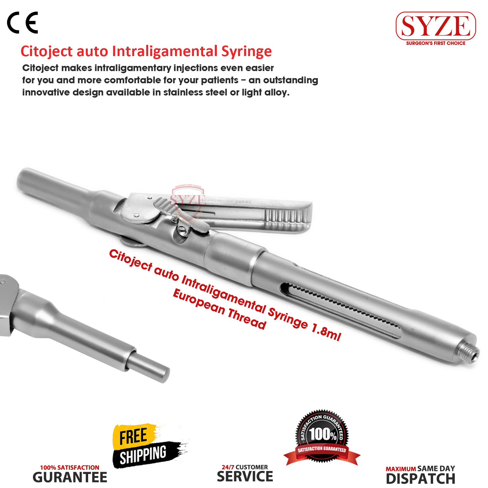 1.8ml Citoject auto Intraligamental Syringe European Thread - Syze UK LTD